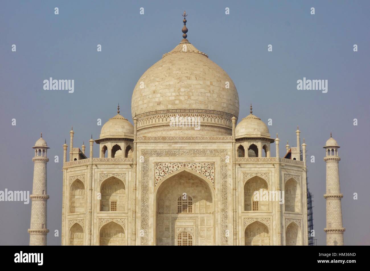 The landmark Taj Mahal monument, a UNESCO World Heritage Site, in Agra ...