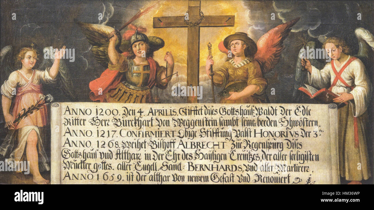 The *Stiftungstafel* from the 17th century, located in Kloster Wald, is ...
