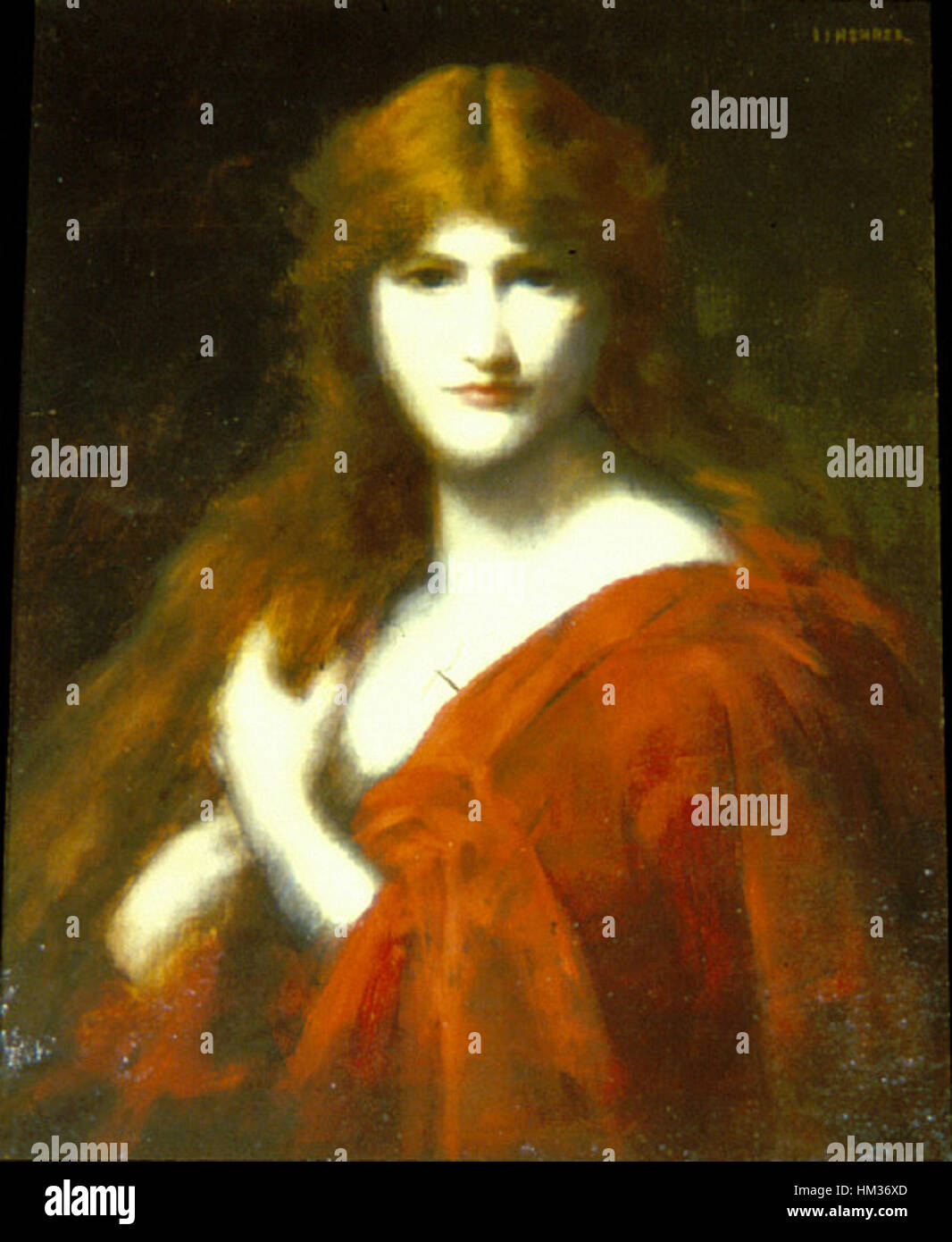 Jean-Jacques Hennerâ€™s painting 'The Redhead' presents a detailed ...