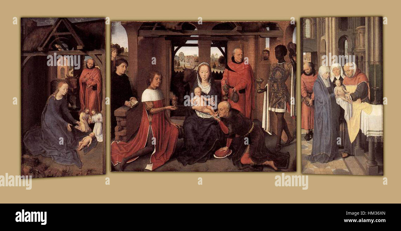 Hans Memling’s *Triptych of Jan Floreins* is a Renaissance altarpiece known for its detailed ...