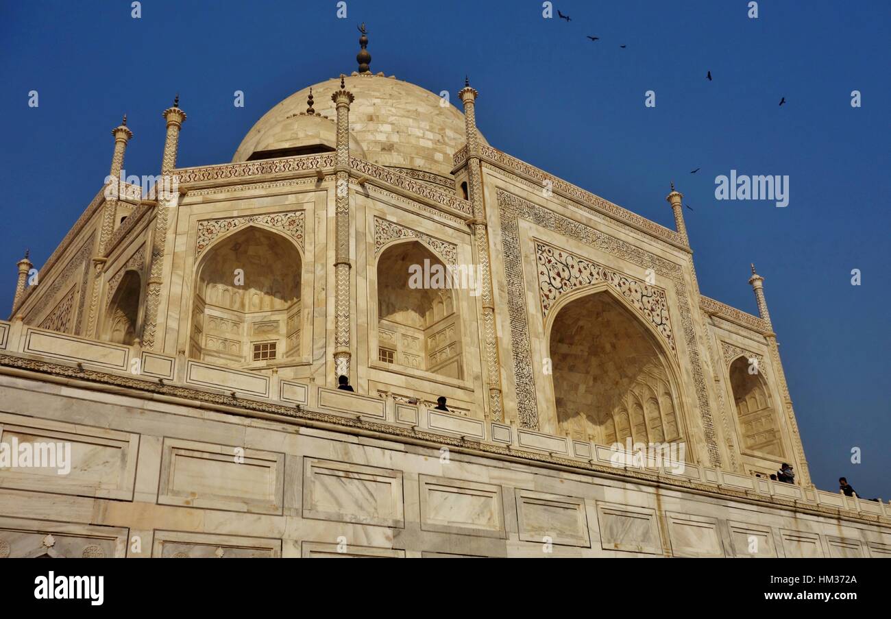 The landmark Taj Mahal monument, a UNESCO World Heritage Site, in Agra ...