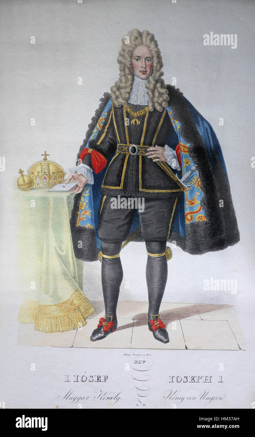 This lithograph depicts Emperor Joseph I, showcasing his imperial ...