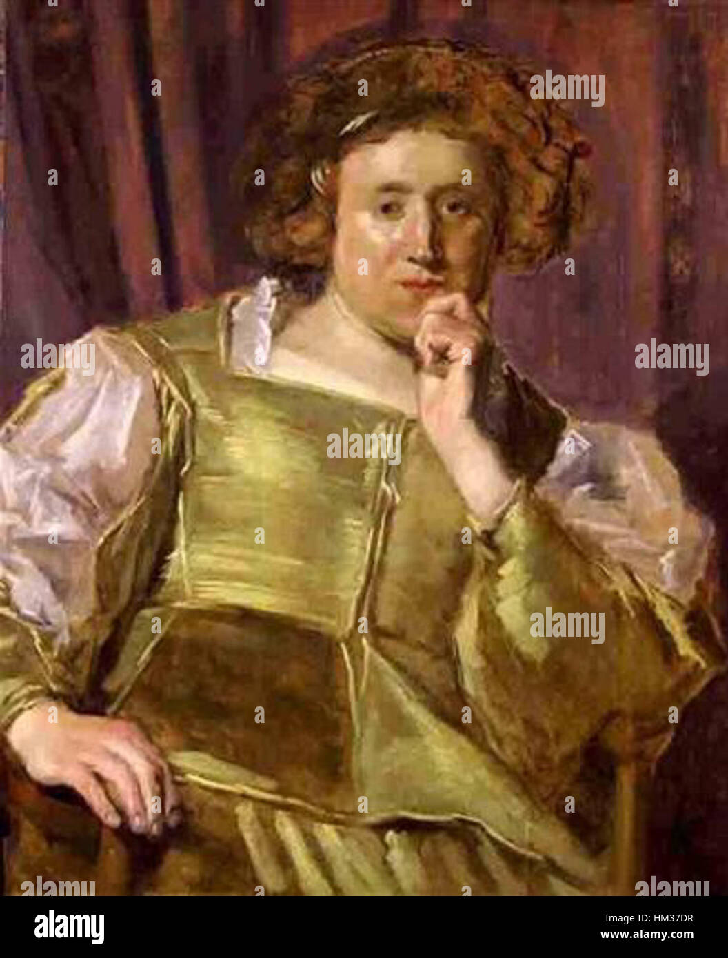 This portrait by Judith Leyster depicts a girl seated, thoughtfully ...