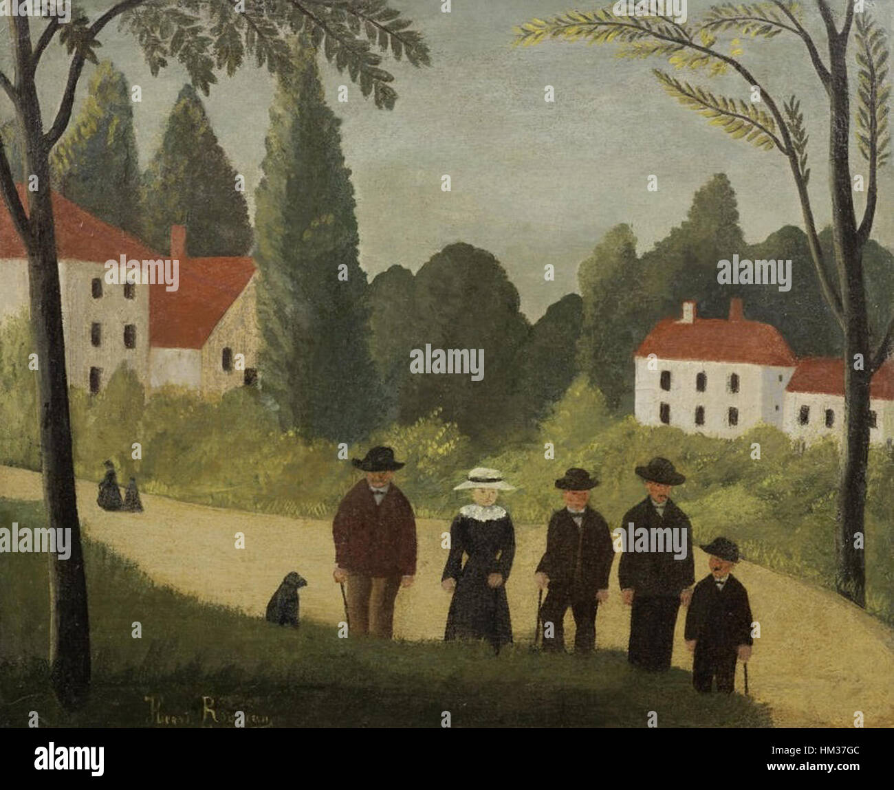 Henri Rousseau’s 'Les Promeneurs' depicts two figures leisurely walking ...