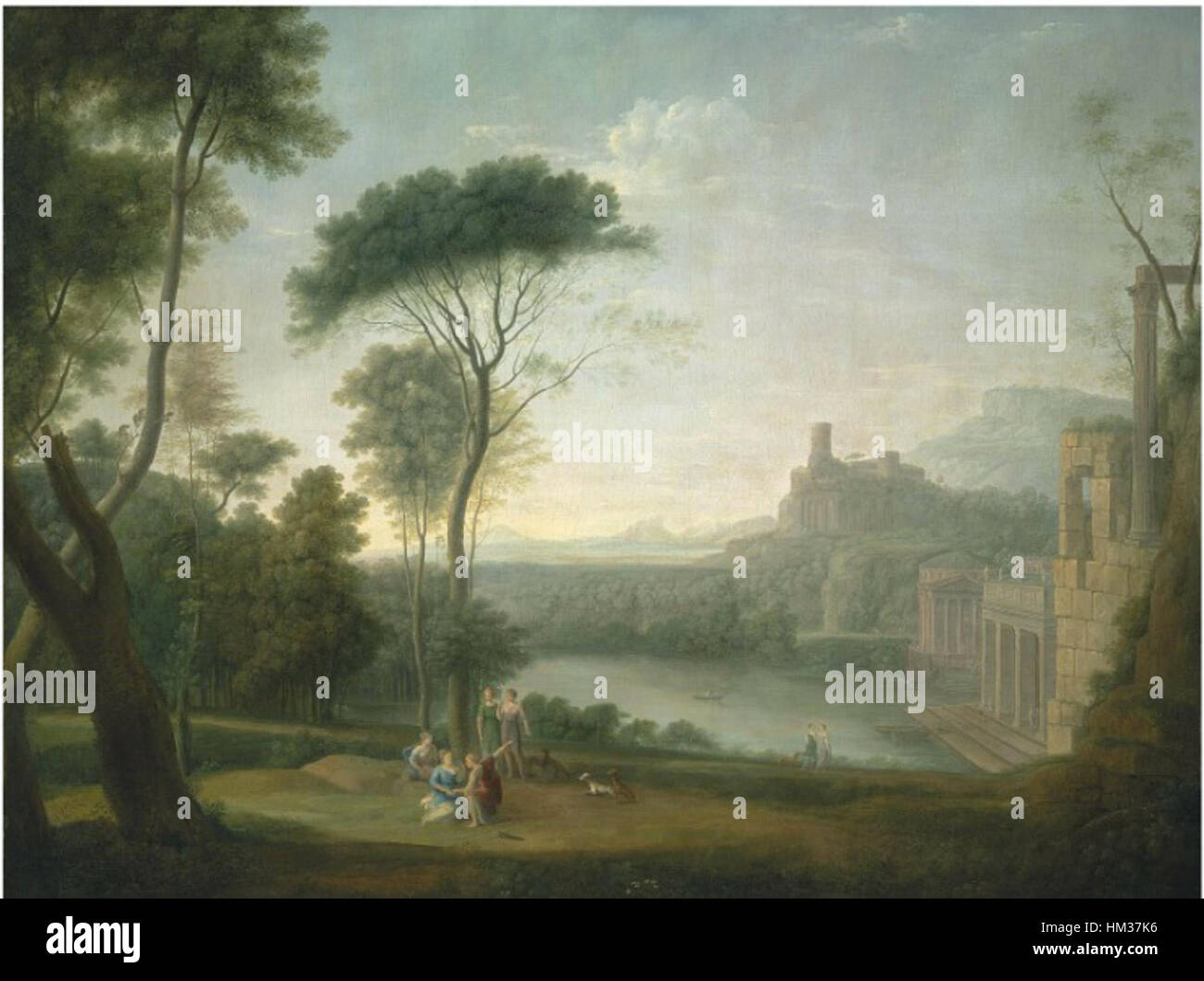 A painting by Hendrik Frans van Lint, titled 'An Extensive Italianate ...