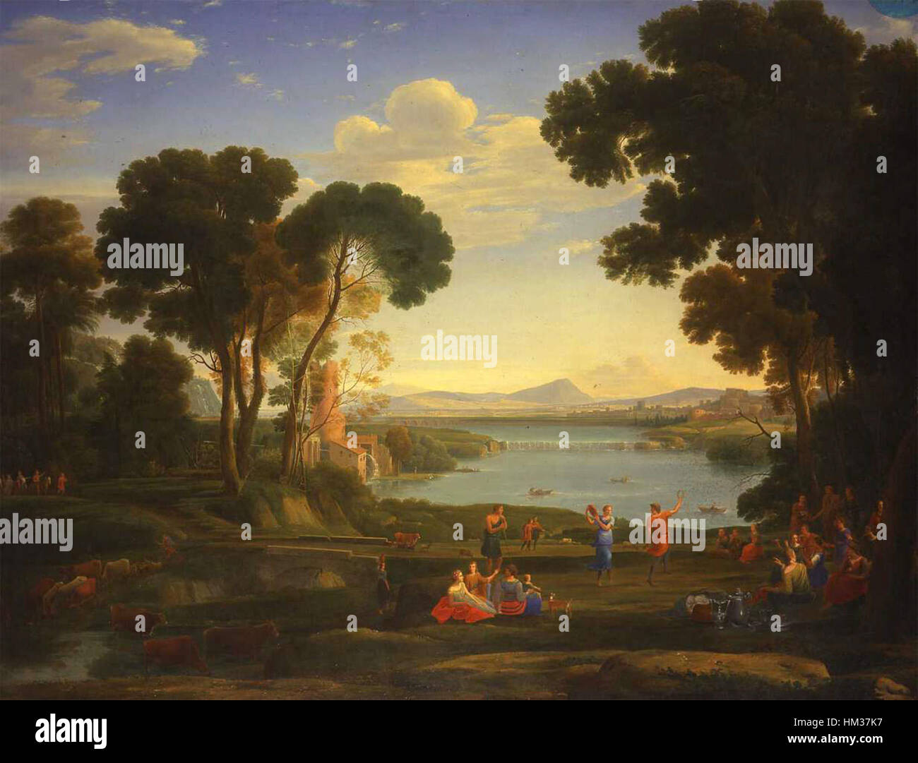 Hendrik Frans van Lint’s painting, 'Landscape with a Watermill and ...