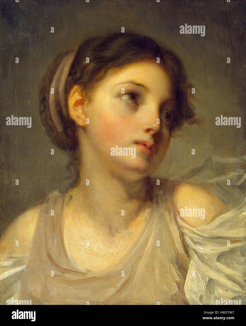 'Young Girl in a Lilac Tunic' by Jean-Baptiste Greuze, a 18th-century ...