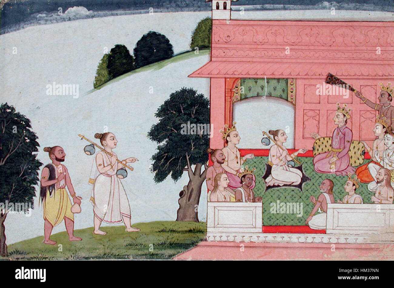 The painting illustrates the moment in Hindu mythology when the god ...