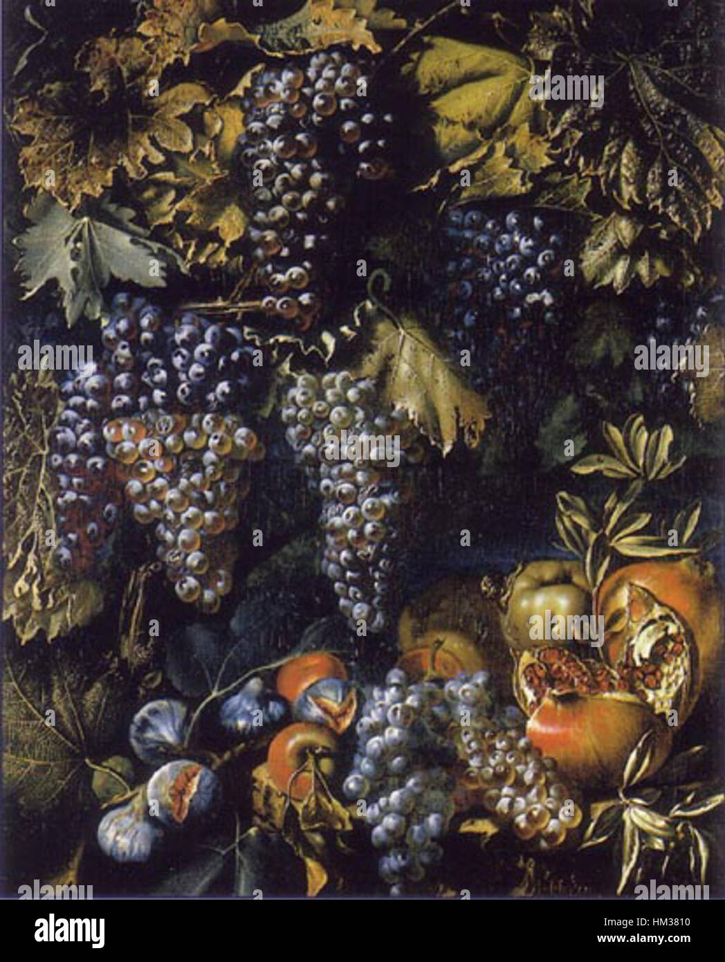 A nature morte (still life) painting by Lemoine featuring grapes as the ...