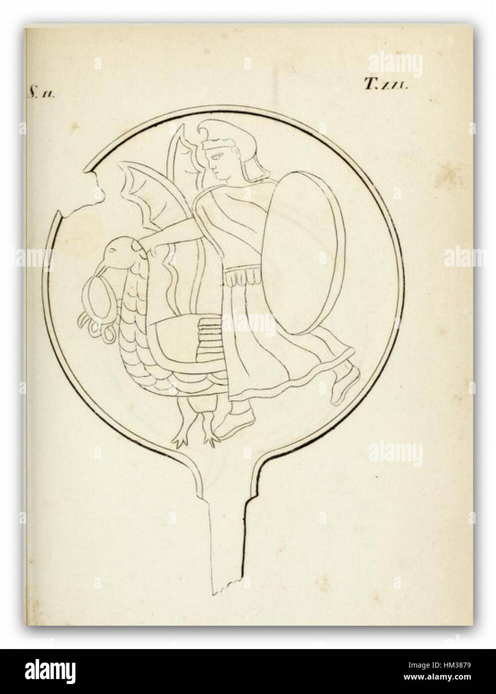 The 1821 artwork 'Bronzi Etruschi' by Inghirami depicts Etruscan bronze ...