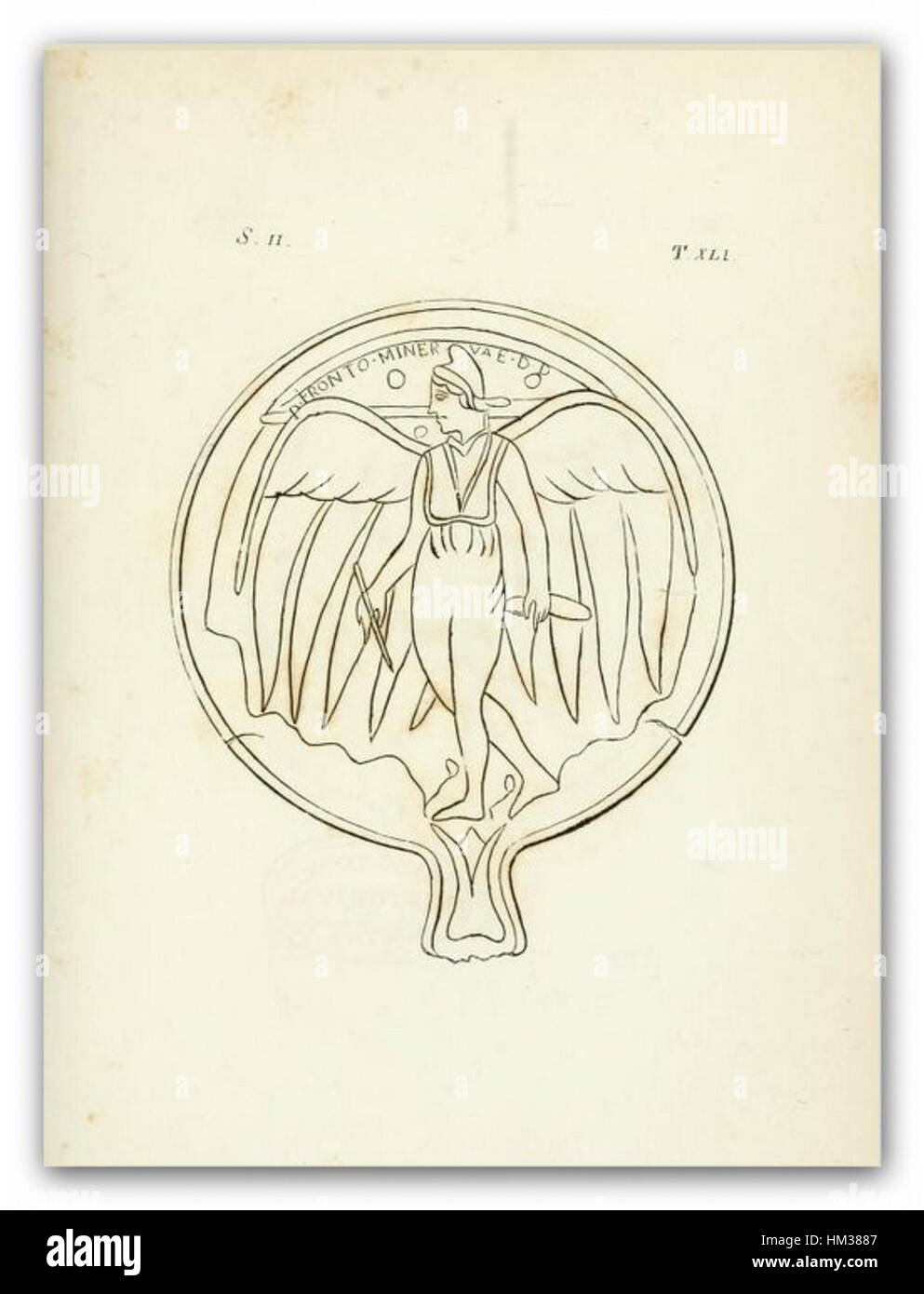 This artwork by Inghirami depicts Etruscan bronze sculptures, showcasing ancient craftsmanship ...