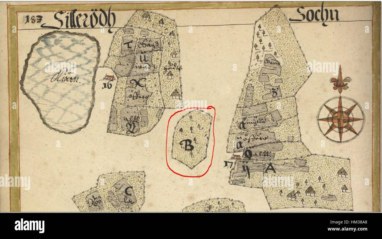 The 1644 Hasselbacka Jordeboken map illustrates the rural landscape and ...