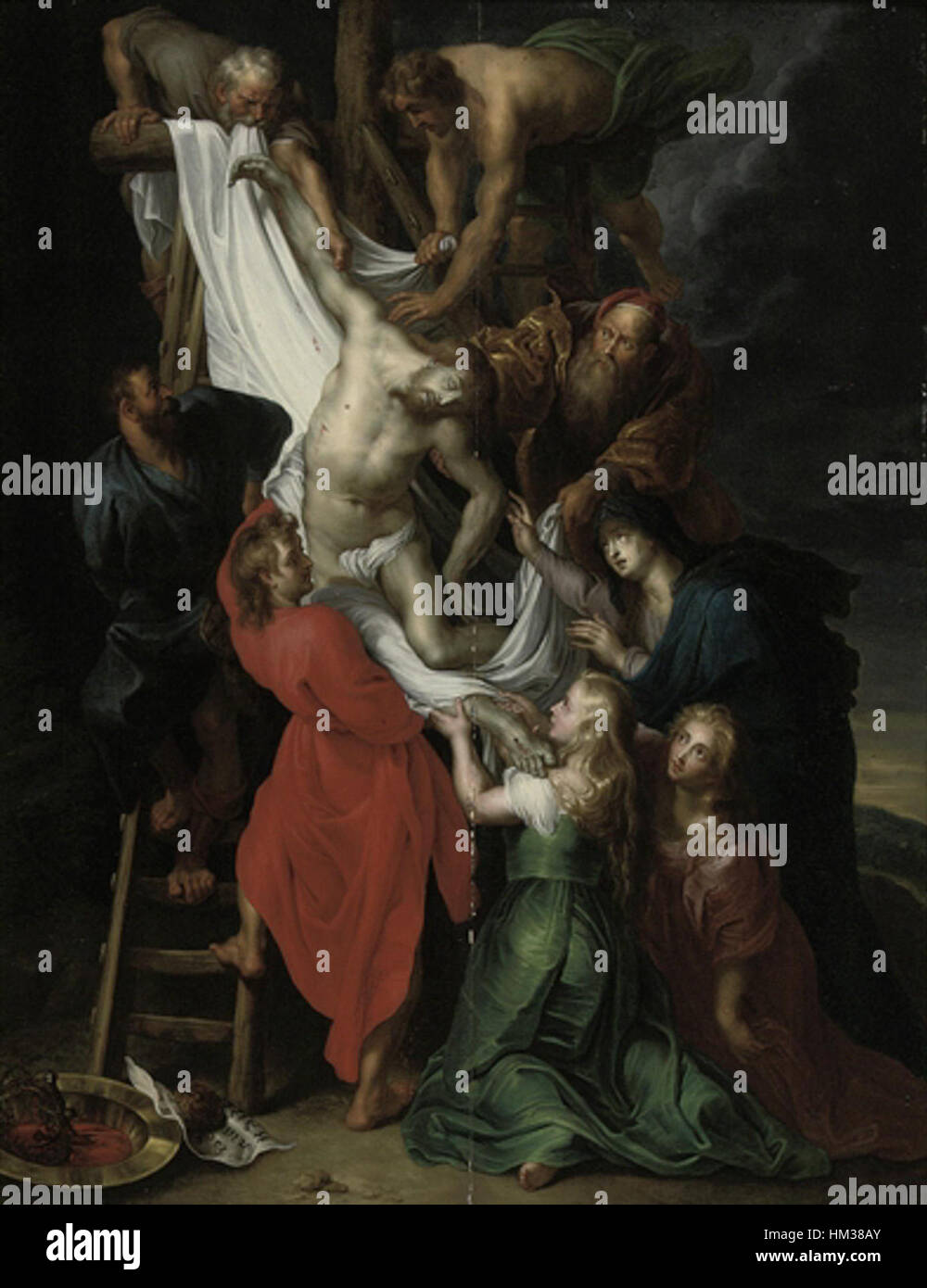 This oil painting by Jacob Andries Beschey depicts 'The Descent from ...