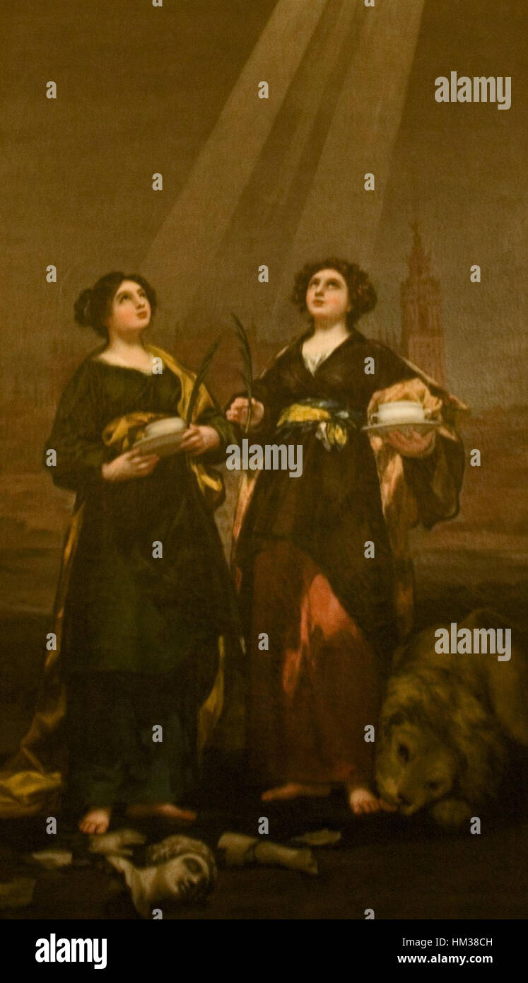 This artwork represents Saints Justa and Rufina, two early Christian ...