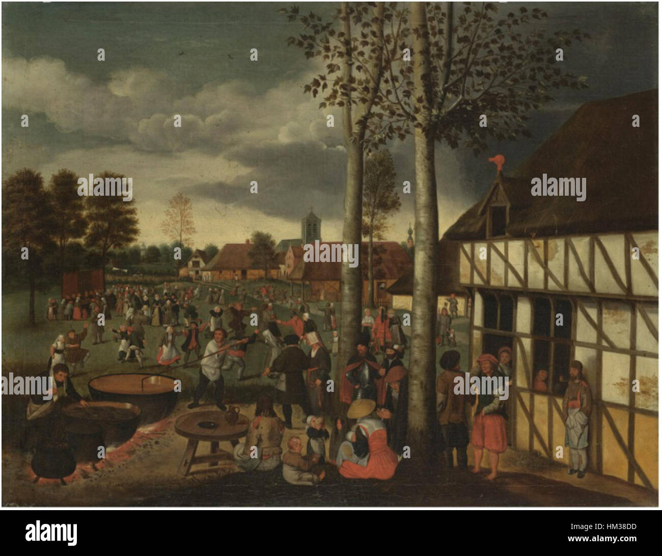 Jan van Wechelenâ€™s painting 'Peasants Merrymaking at a Village ...