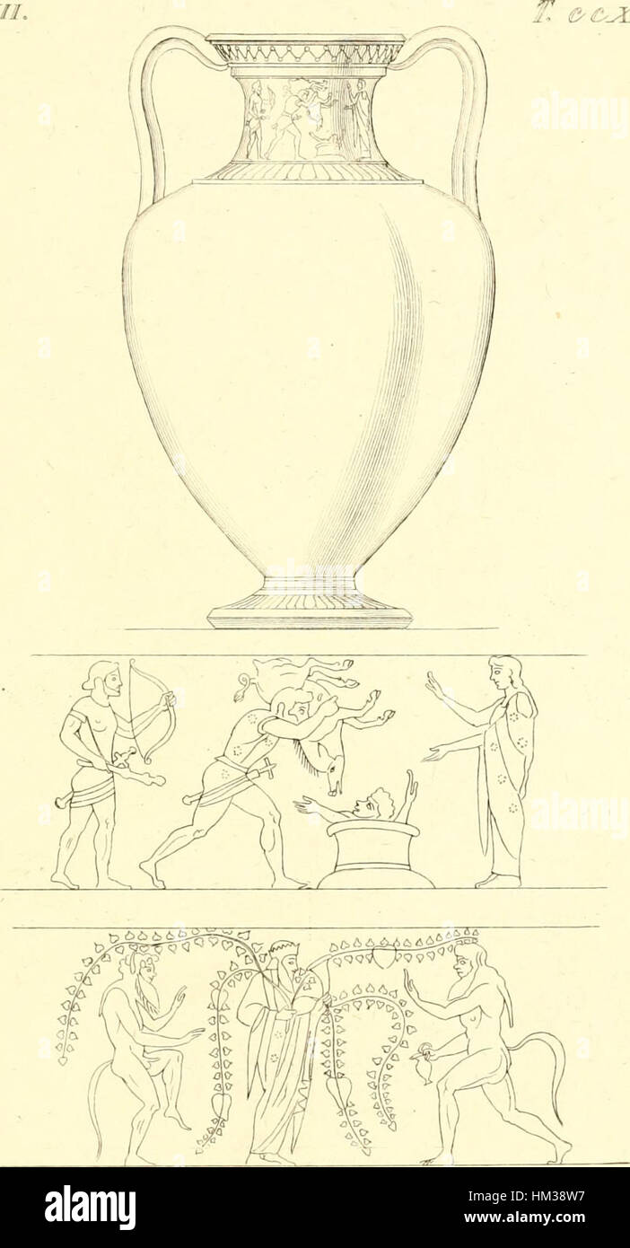 A detailed illustration from the 1835 work 'Pitture di vasi fittili' by ...