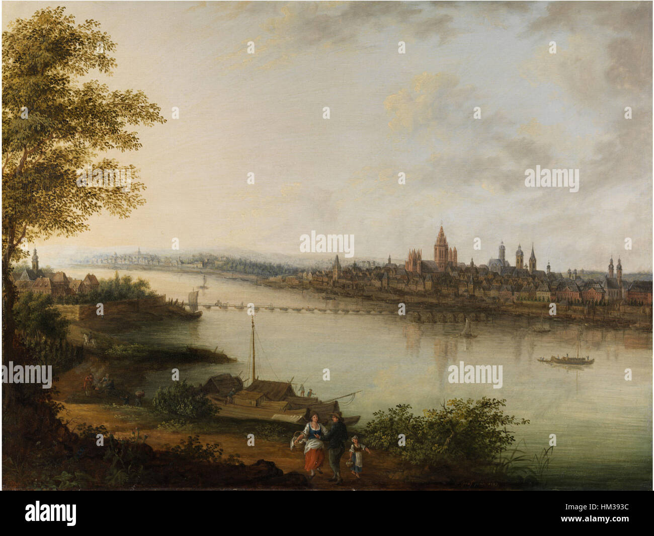 The painting *Kesselstatt Mainz*, created in 1827, depicts the Mainz ...