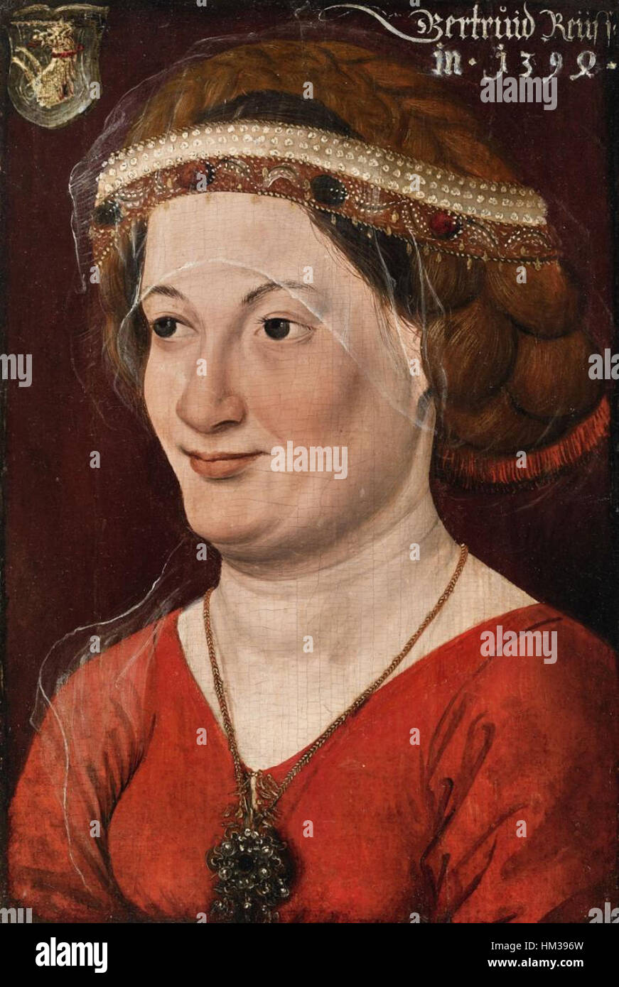 This portrait by Jacob Elsner depicts Bertrud Reuss in a traditional ...