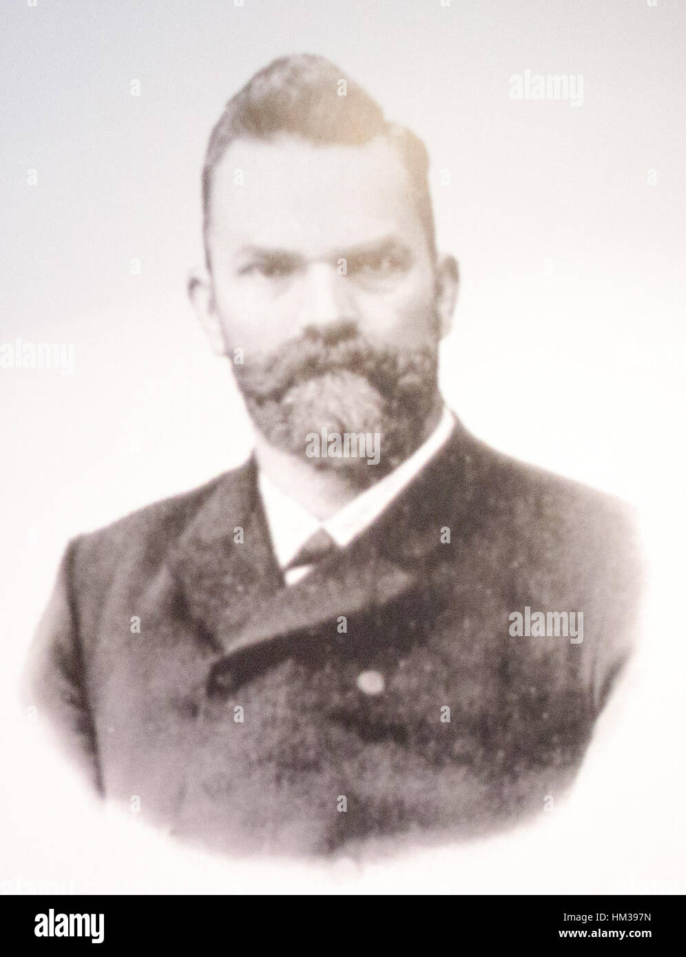 A portrait of Gyula Gulden, a notable figure in Hungarian art, known ...