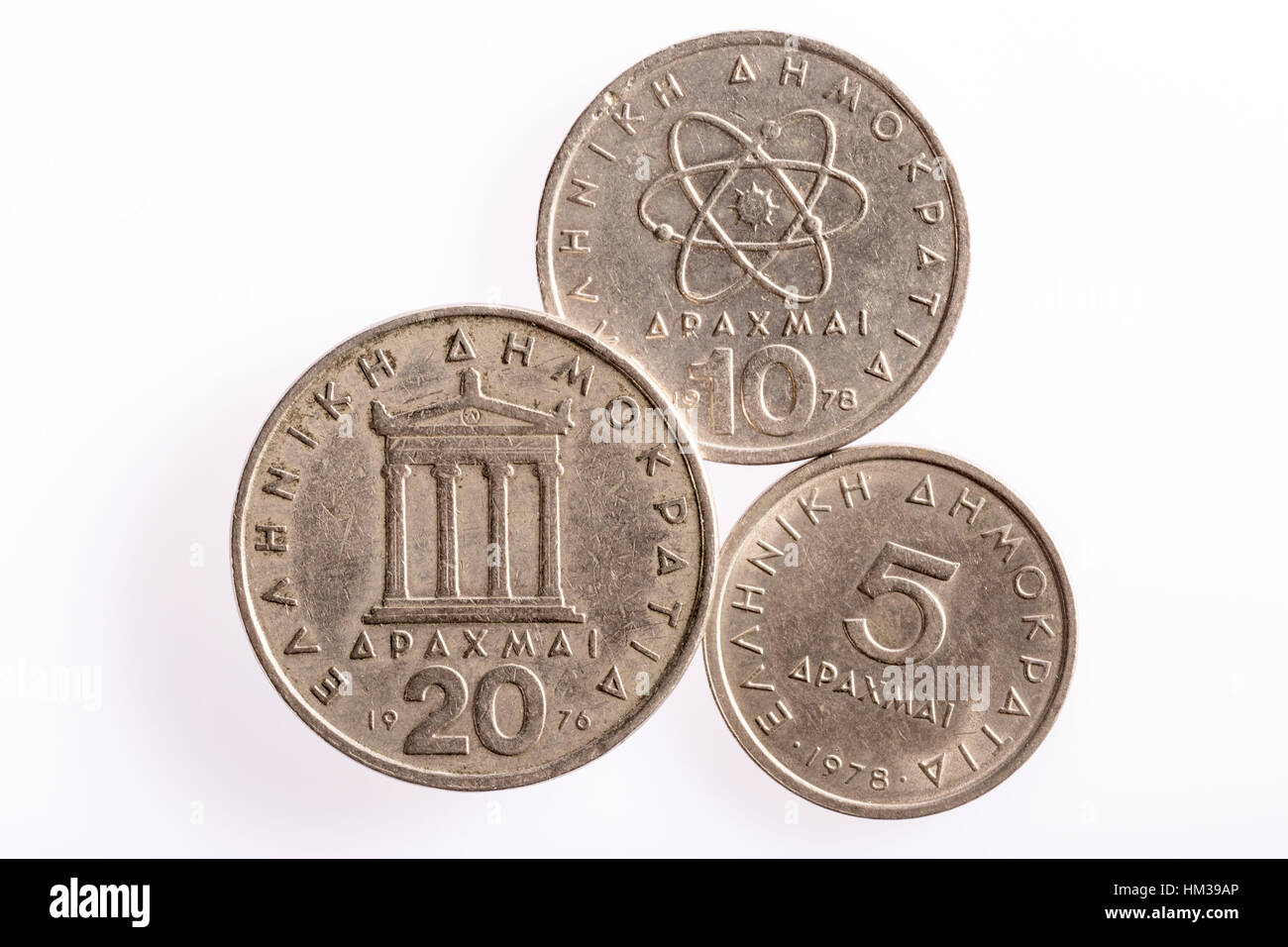 A selection of Greek Drachma coins Stock Photo - Alamy