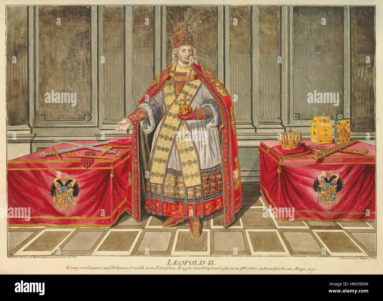 This 18th-century portrait depicts Leopold II, Holy Roman Emperor, with ...