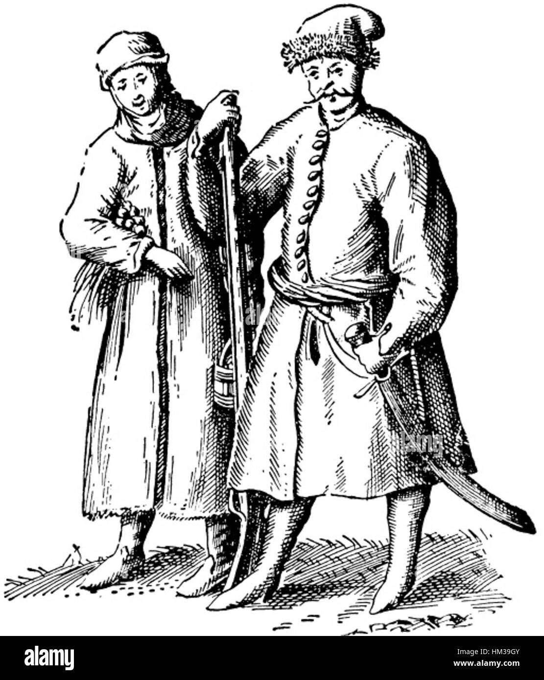 This artwork, titled 'Kozak rodyna,' is a portrayal of a Cossack family ...