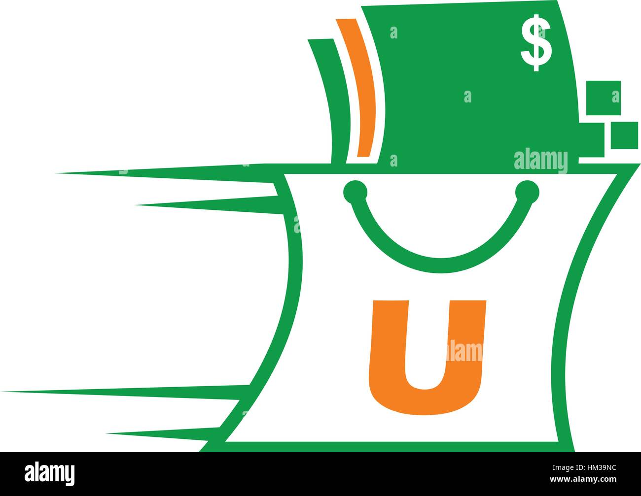 Shopping Speed Online Initial U Stock Vector Image & Art - Alamy