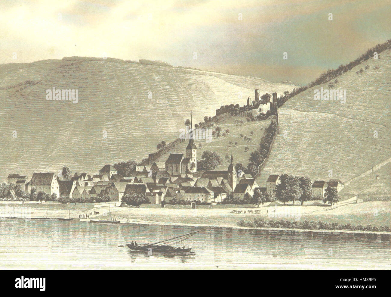 The 1847 painting of Klingenberg showcases the village and its ...