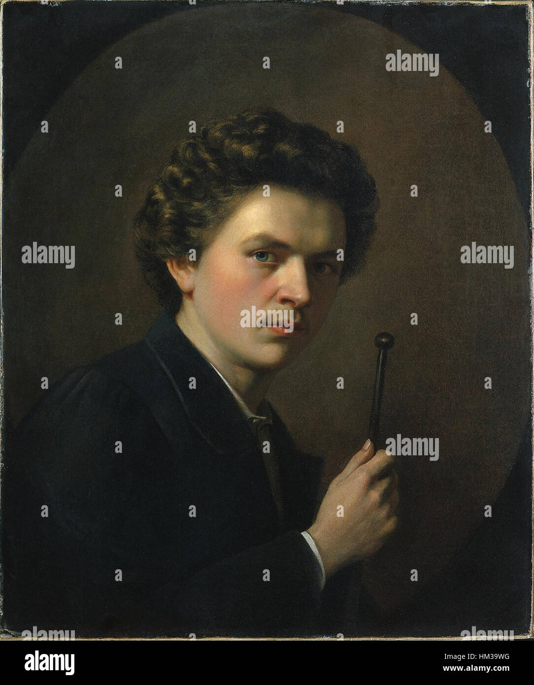 A self-portrait by Henri Regnault, depicting the French artist in a ...