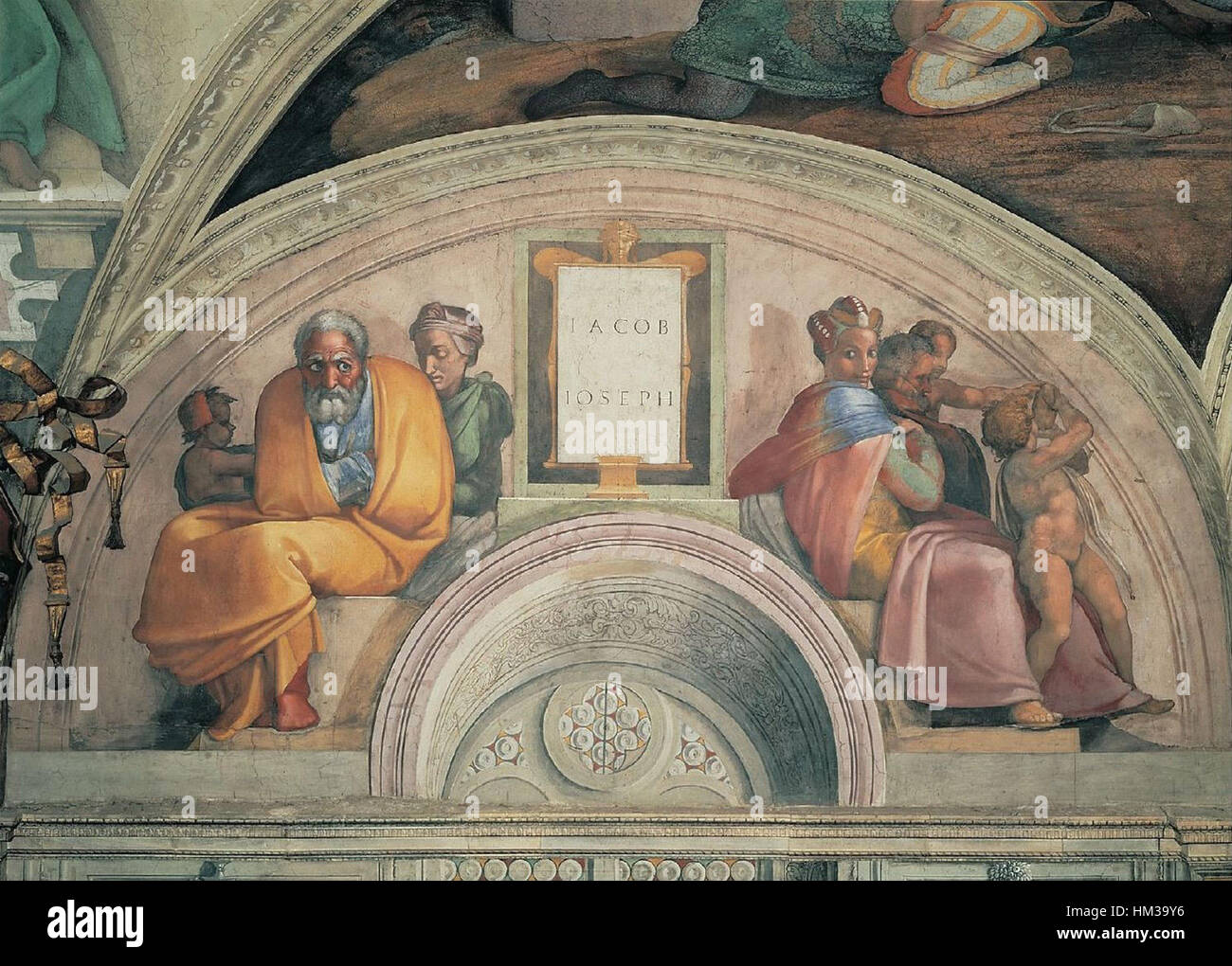 A depiction of the Biblical figures Jacob and Joseph, often portrayed ...