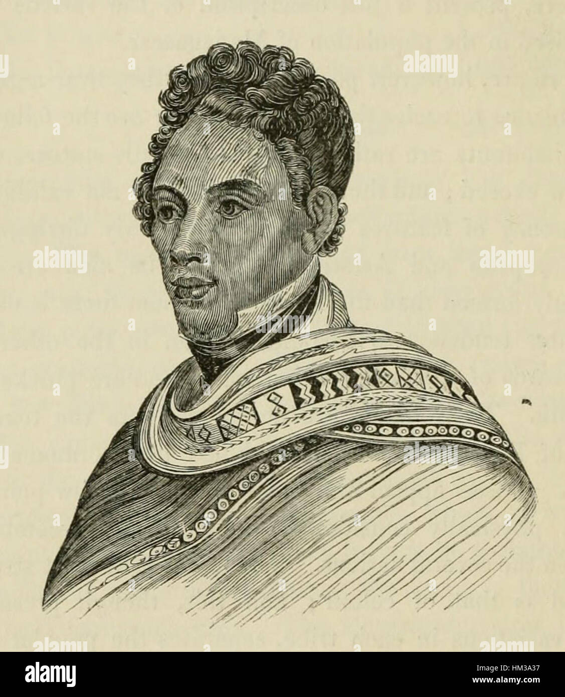 This historical portrait depicts the chief officer of the Embassy to ...