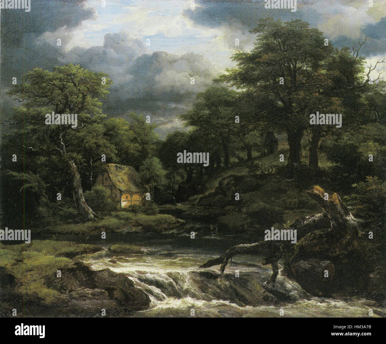 Jacob van Ruisdael's 'Forest Landscape with Waterfall' is a striking ...