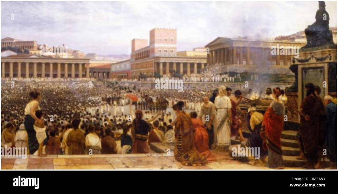 This painting titled 'I funerali di Timoleonte' by Sciuti depicts the ...