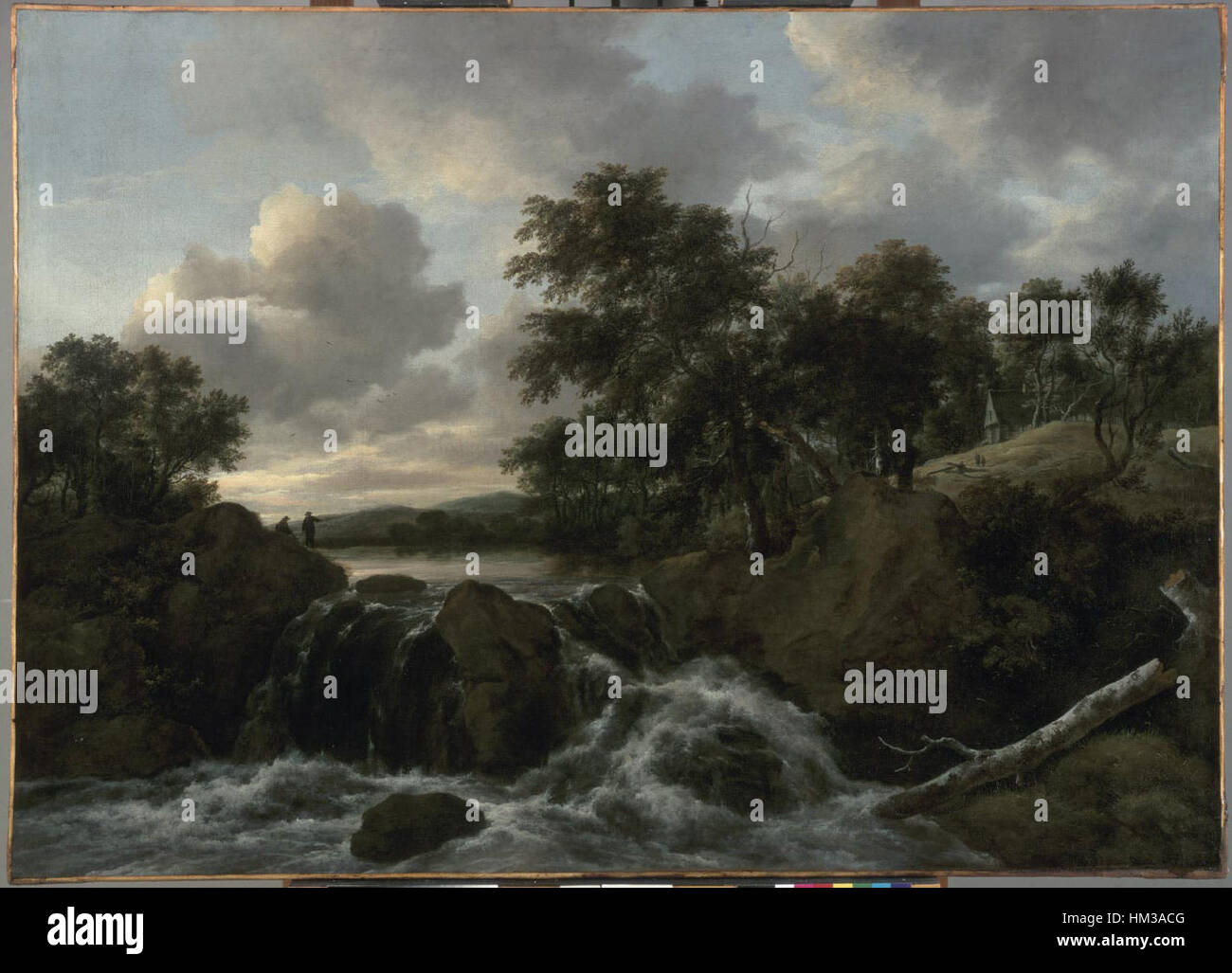 Jacob van Ruisdael's painting 'Landscape with a Waterfall' portrays a ...