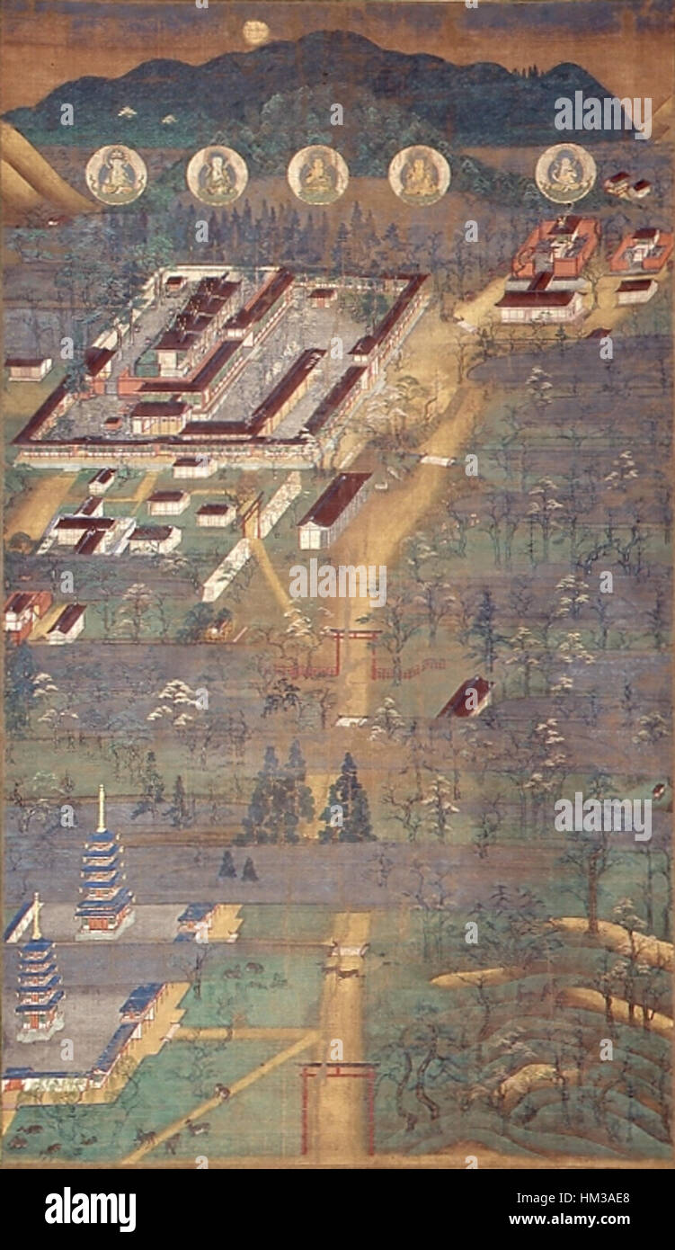 The *Kasuga Shrine Mandala* represents the sacred space and religious ...