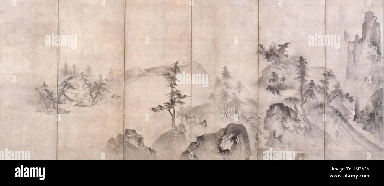 This painting, known as 'Landscape Byobu Right,' is part of the ...
