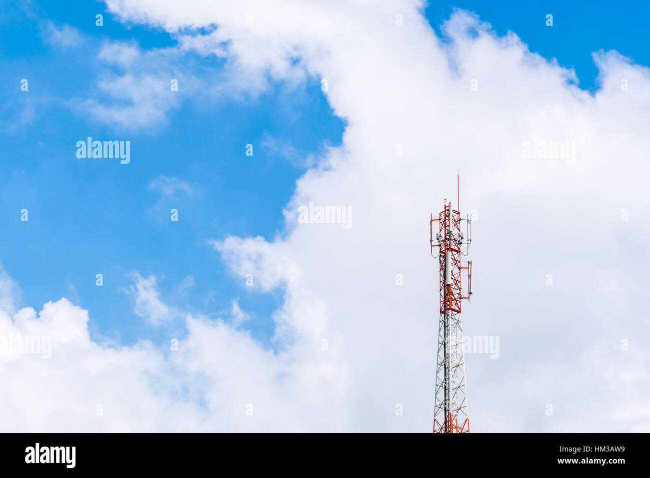 Telecommunication tower with beautiful sky Stock Photo - Alamy