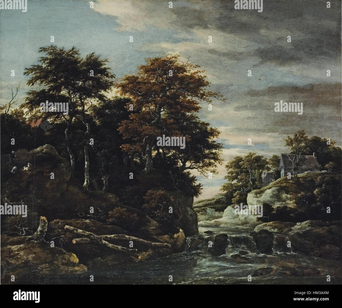 *Waterfall*, a landscape painting by Jacob van Ruisdael, showcases the ...