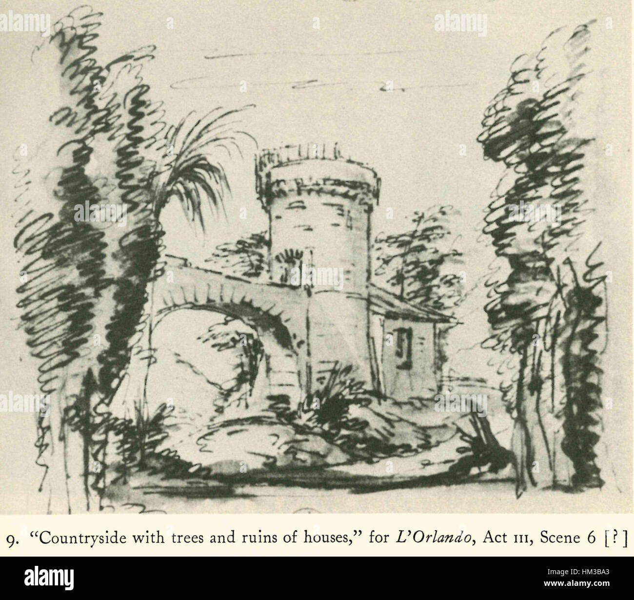 The stage design for Act III, Scene 6 of L'Orlando, attributed to ...