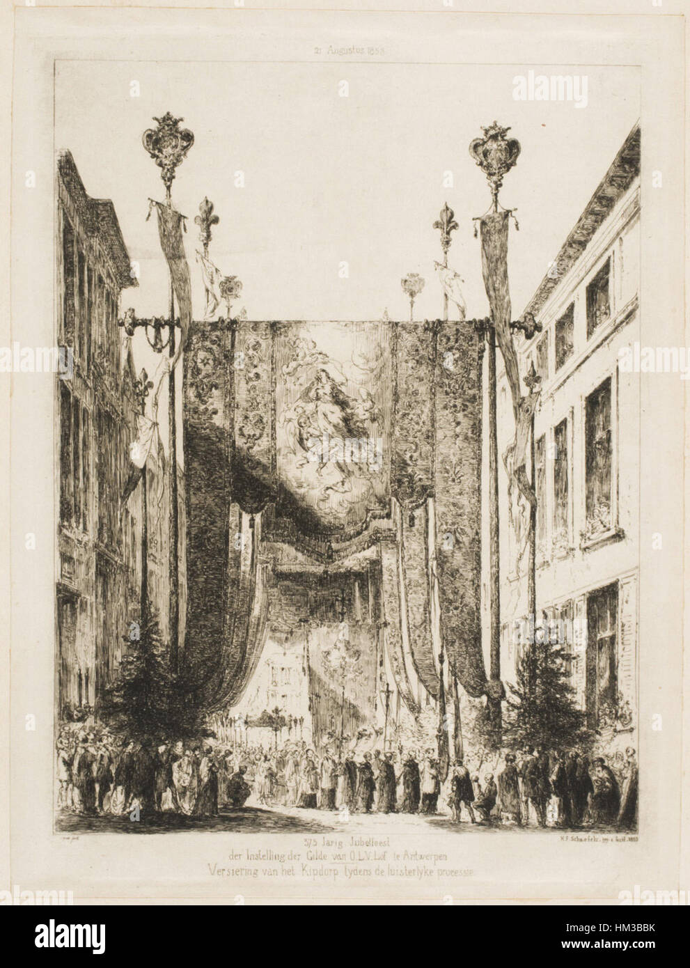 Hendrik Frans Schaefels’ painting depicts the decoration of Kipdorp for ...