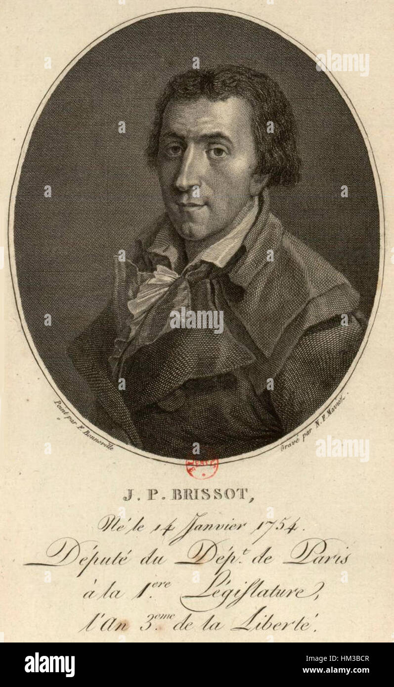 A portrait of Jacques Pierre Brissot, a French revolutionary and ...