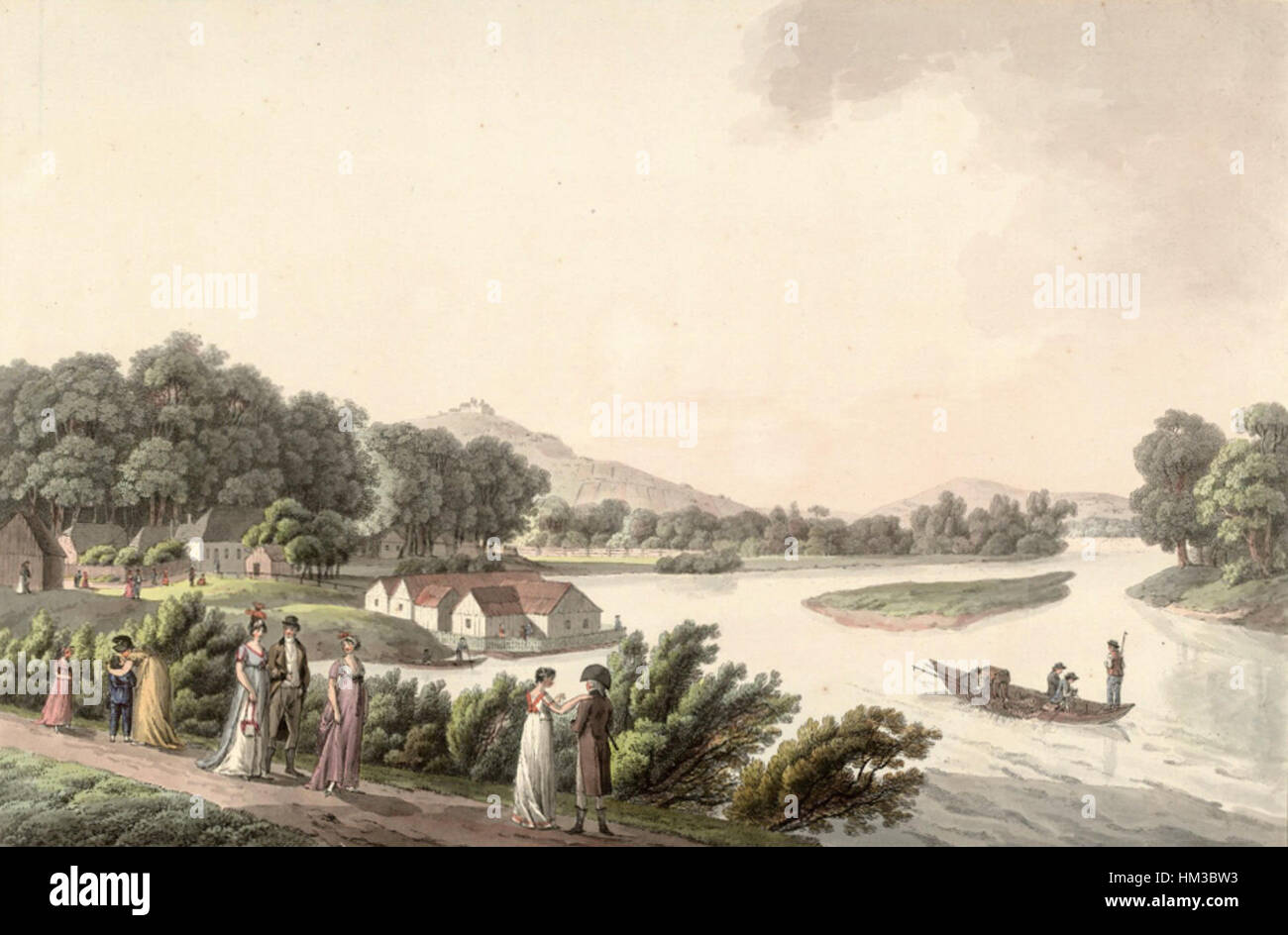 This painting depicts the Brigittenau district and the Danube River in ...