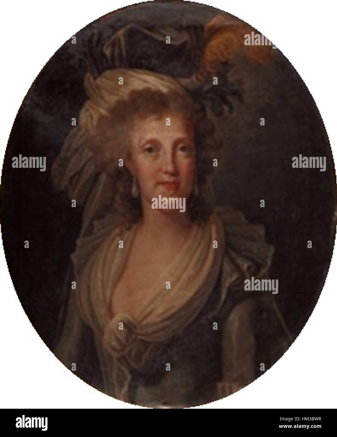 This oval portrait depicts Maria Carolina of Austria, Queen of Naples ...