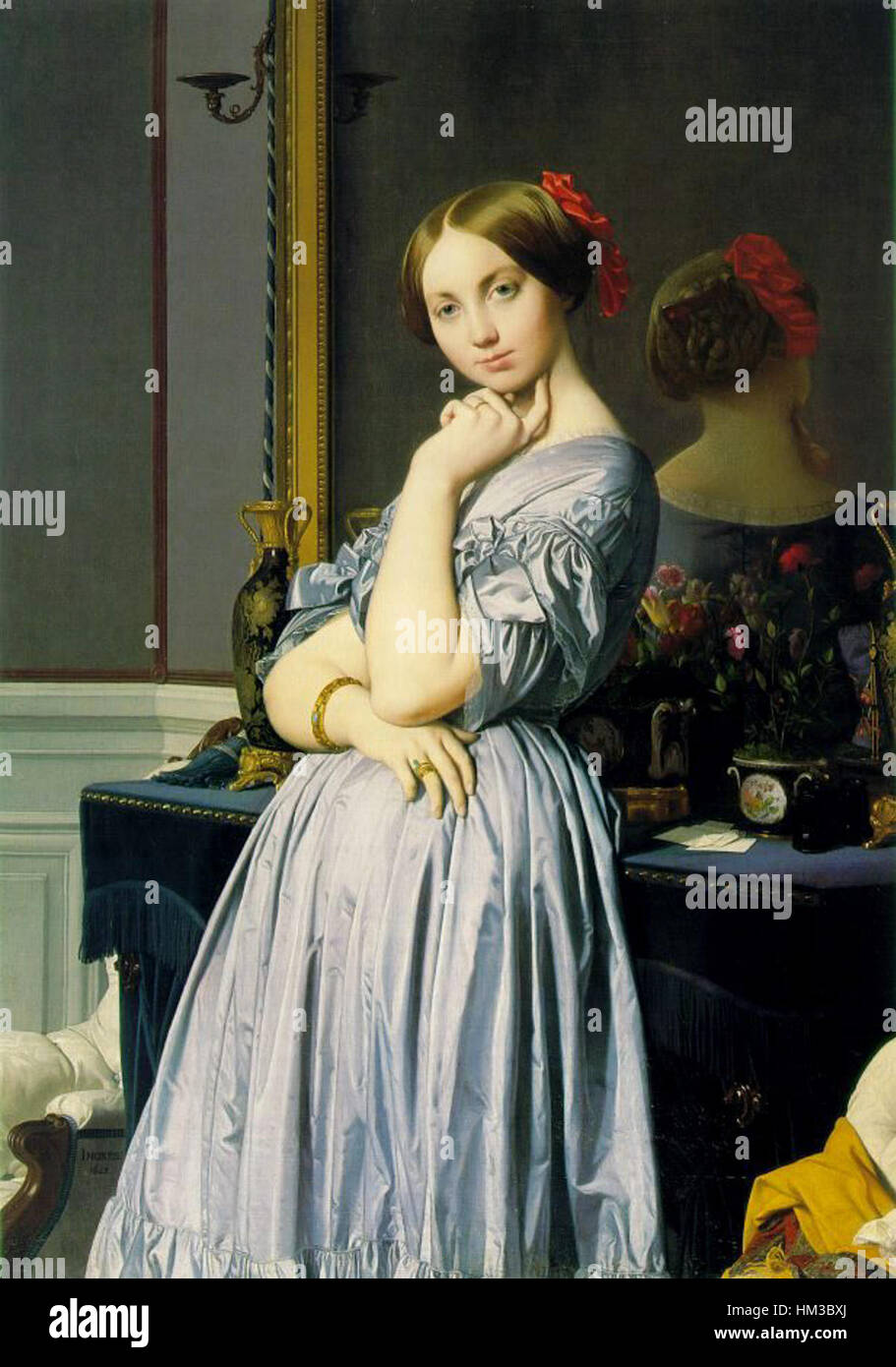 The portrait of Louise de Broglie by Jean Auguste Dominique Ingres ...