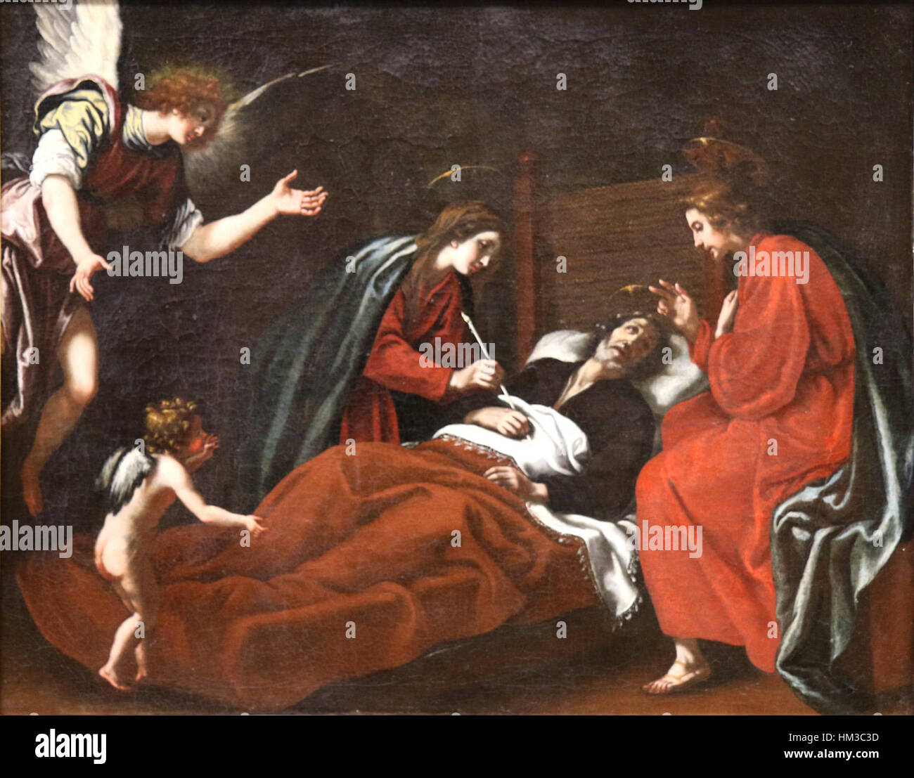 'La mort de Saint Joseph' by Jacopo Vignali is an oil painting ...