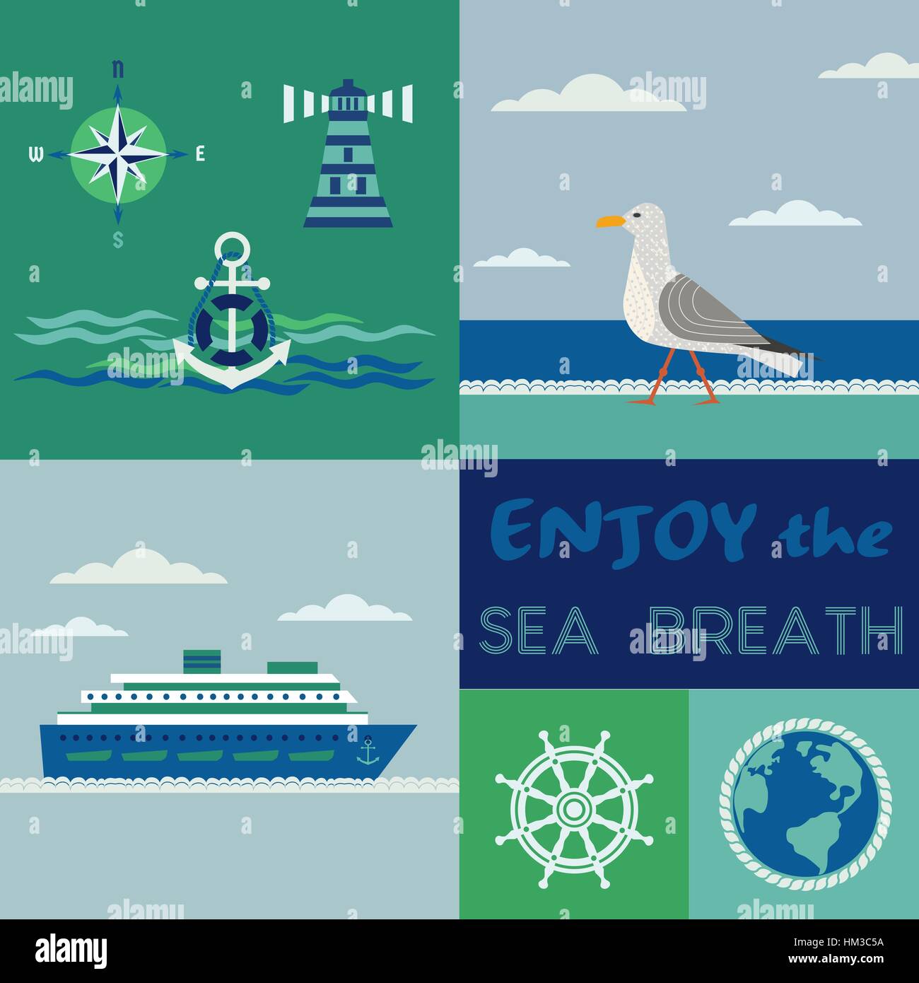 Maritime patchwork poster Stock Vector Image & Art - Alamy