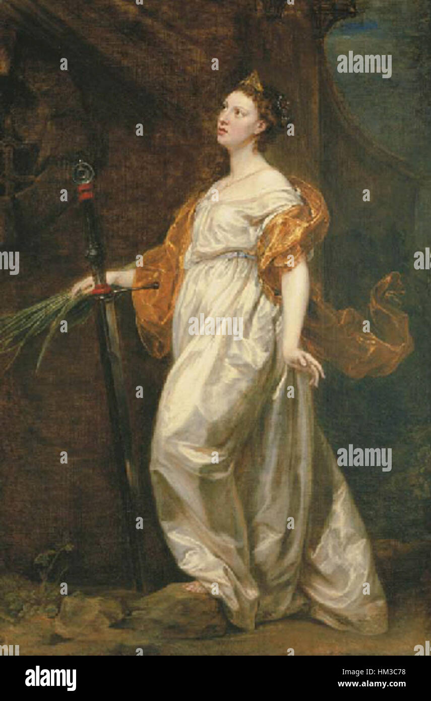 *Saint Barbara* by Jan Boeckhorst is a religious painting from the 17th ...