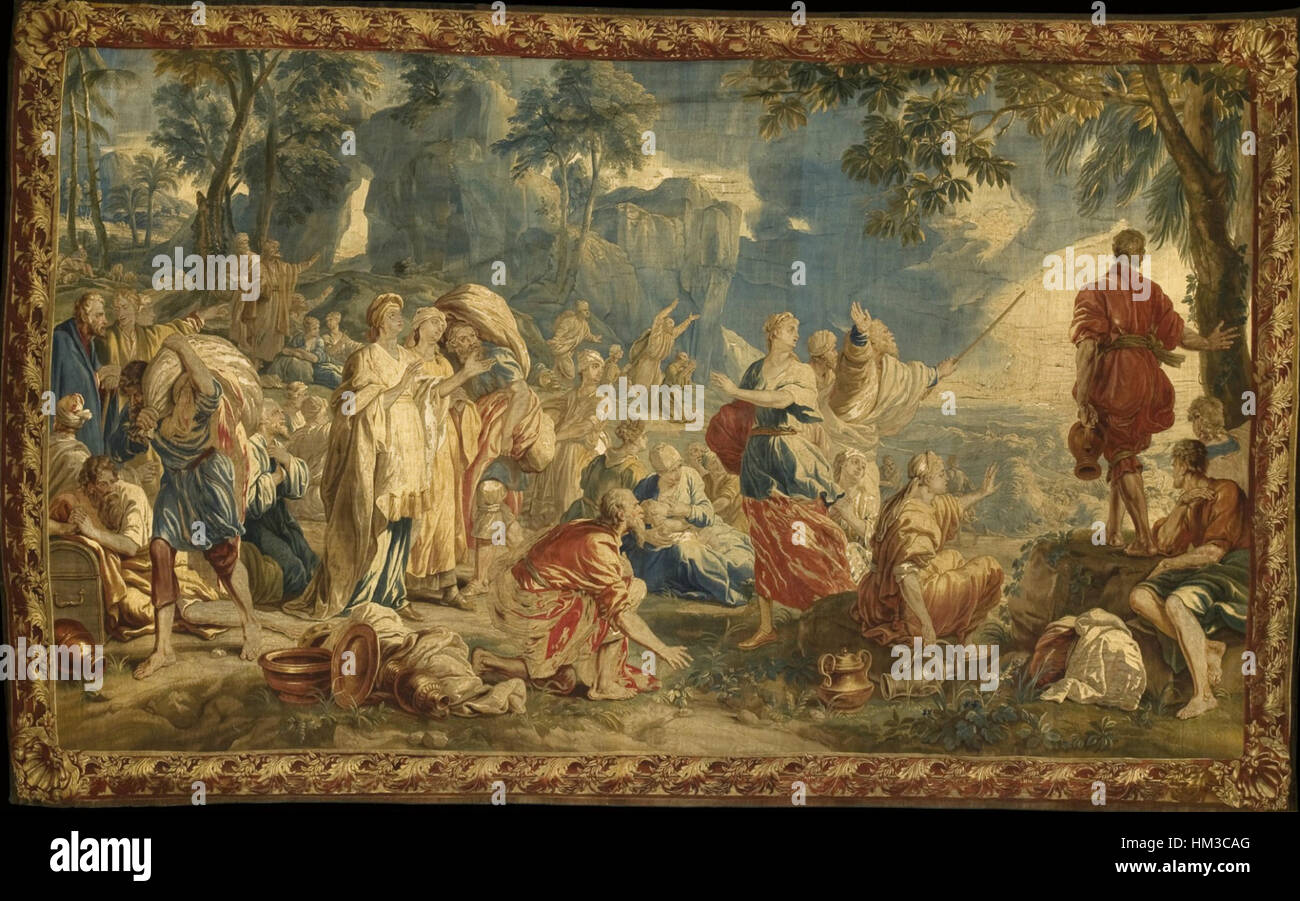 Jan van Orley, Augustin Coppens - Crossing of Red Sea Stock Photo - Alamy