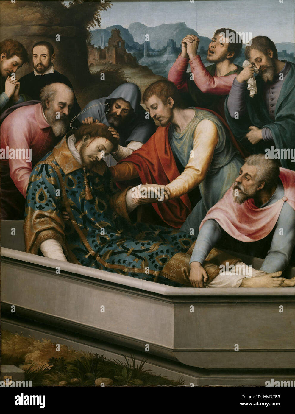 Joan de Joanes' 'The Entombment of St. Stephen Martyr' portrays the biblical scene of St ...