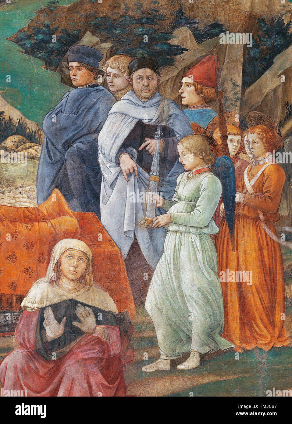 This artwork, 'Le storie della Vergine, Dormitio Virginis,' illustrates ...